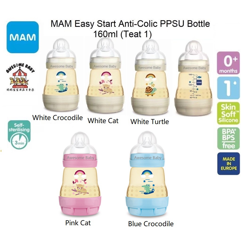 MAM PPSU Easy Start Anti-Colic Bottle 160ml (Teat 1) | Shopee Malaysia