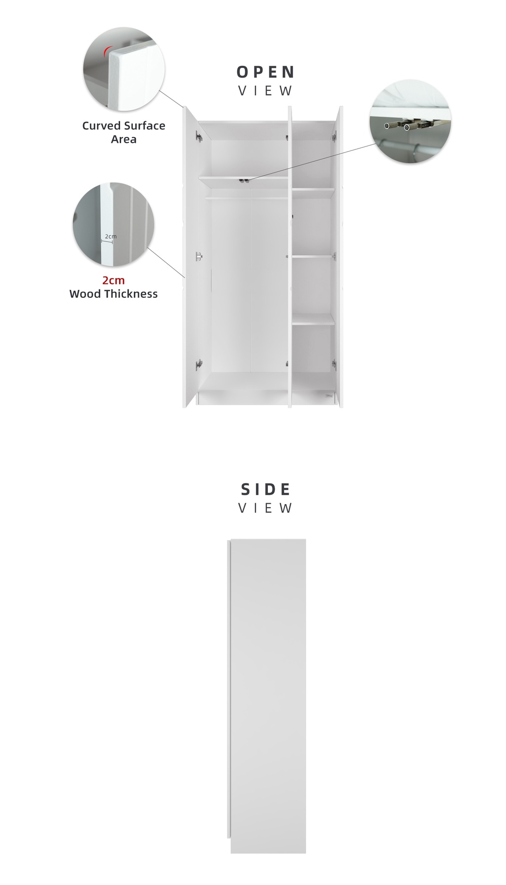 KitchenZ x Disney Series 3 Door Push Catch Open Wardrobe Cabinet ...