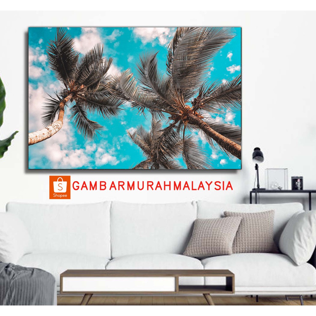 🔥FRAME INCLUDED🔥 coconut tree canvas frame poster frame wall art ...