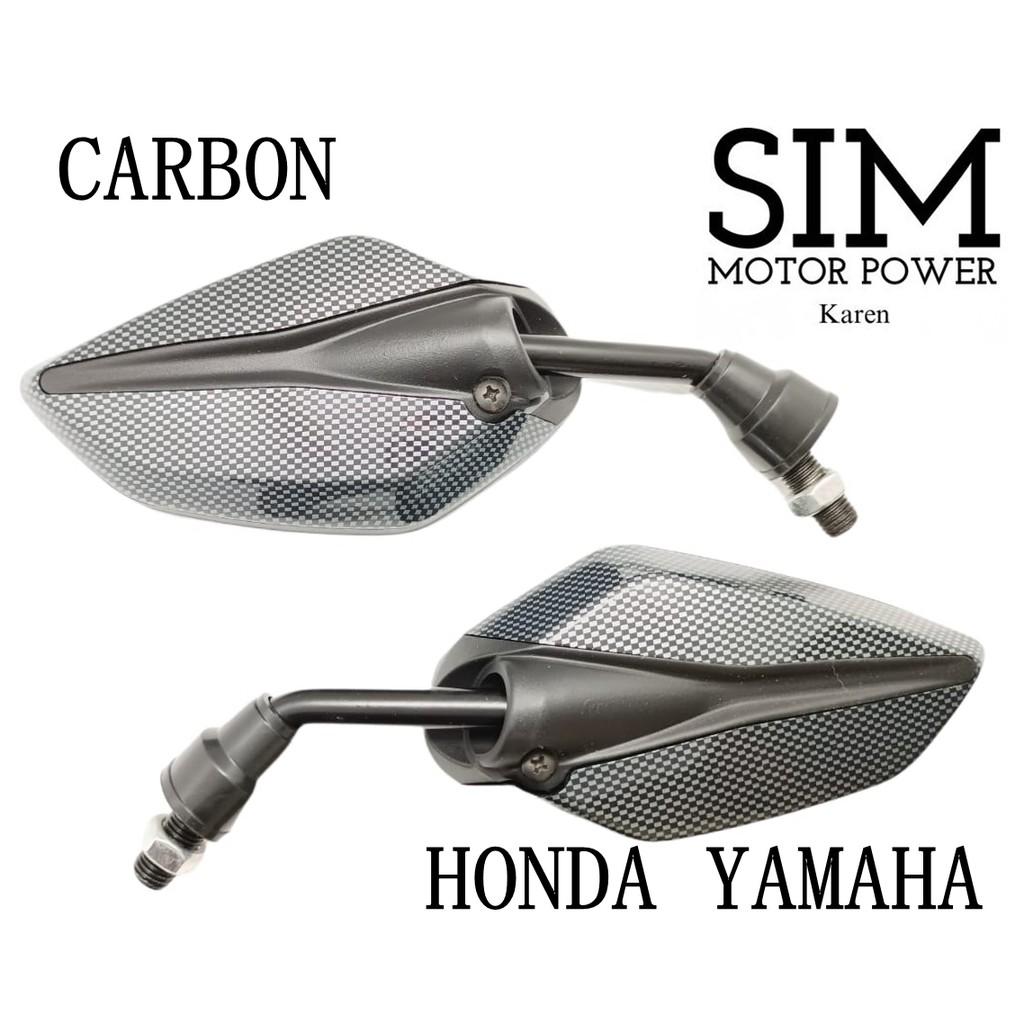Side Mirror HONDA YAMAHA CARBON Y15 LC135 RS150 EX5 WAVE KRISS DASH NVX ...
