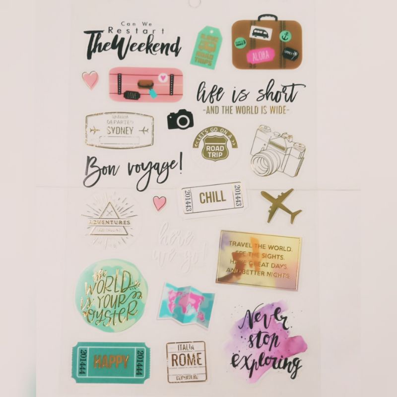 Sticker Clear Travel Theme Cute Sticker Journal Sticker Paws Craft ...
