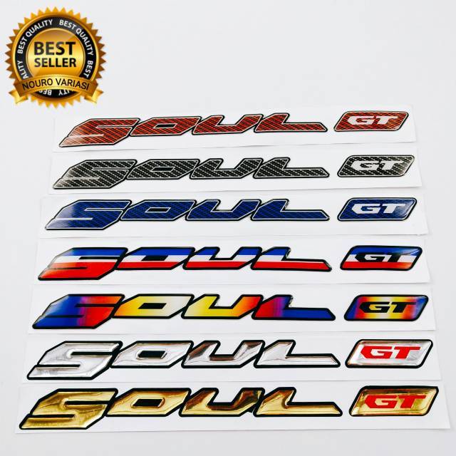 HITAM MERAH Emblem Embossed 3d Rubber logo SOUL GT TWOTONE Carbon Red ...