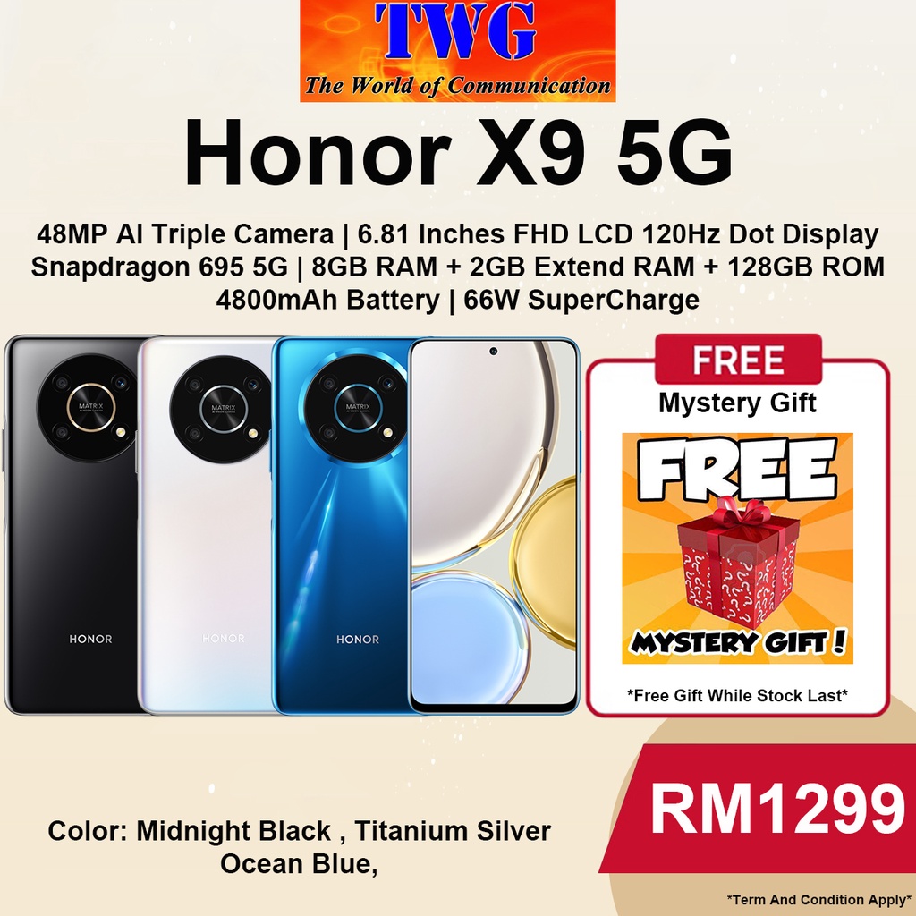 Honor X9 5G Smartphone (8GB + 2GB Extension + 128GB/6.81" FullView Display 120Hz/66W SuperCharge ...