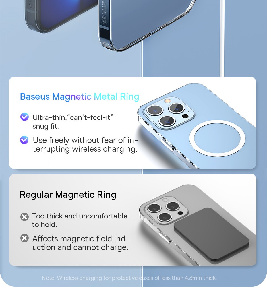 Baseus Magnetic Metal Plate Ring Sticker For Magnet Wireless Charger ...