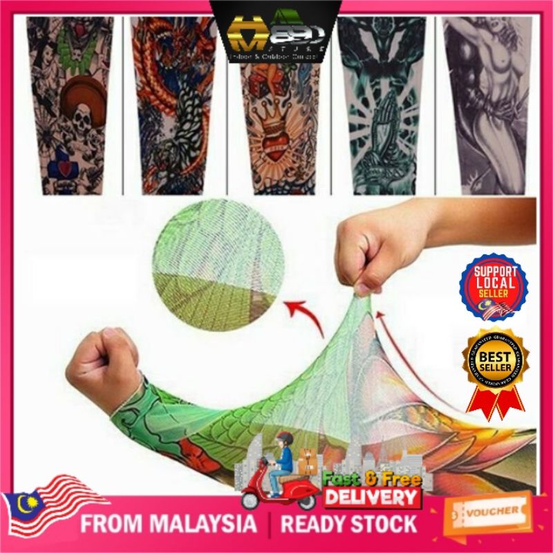 1Pcs New Unisex Nylon Elastic Fake Temporary Tattoo Sleeve Body Arm ...