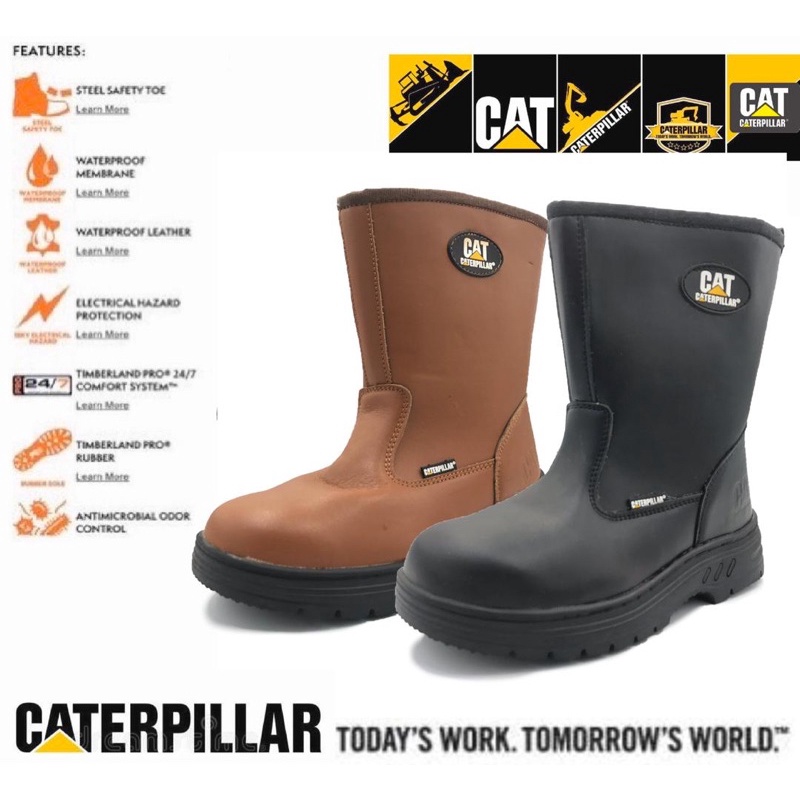 Hot Ready Stock Men’s Safetyboot Cat /Caterpillar Highcut Steel Midsole ...