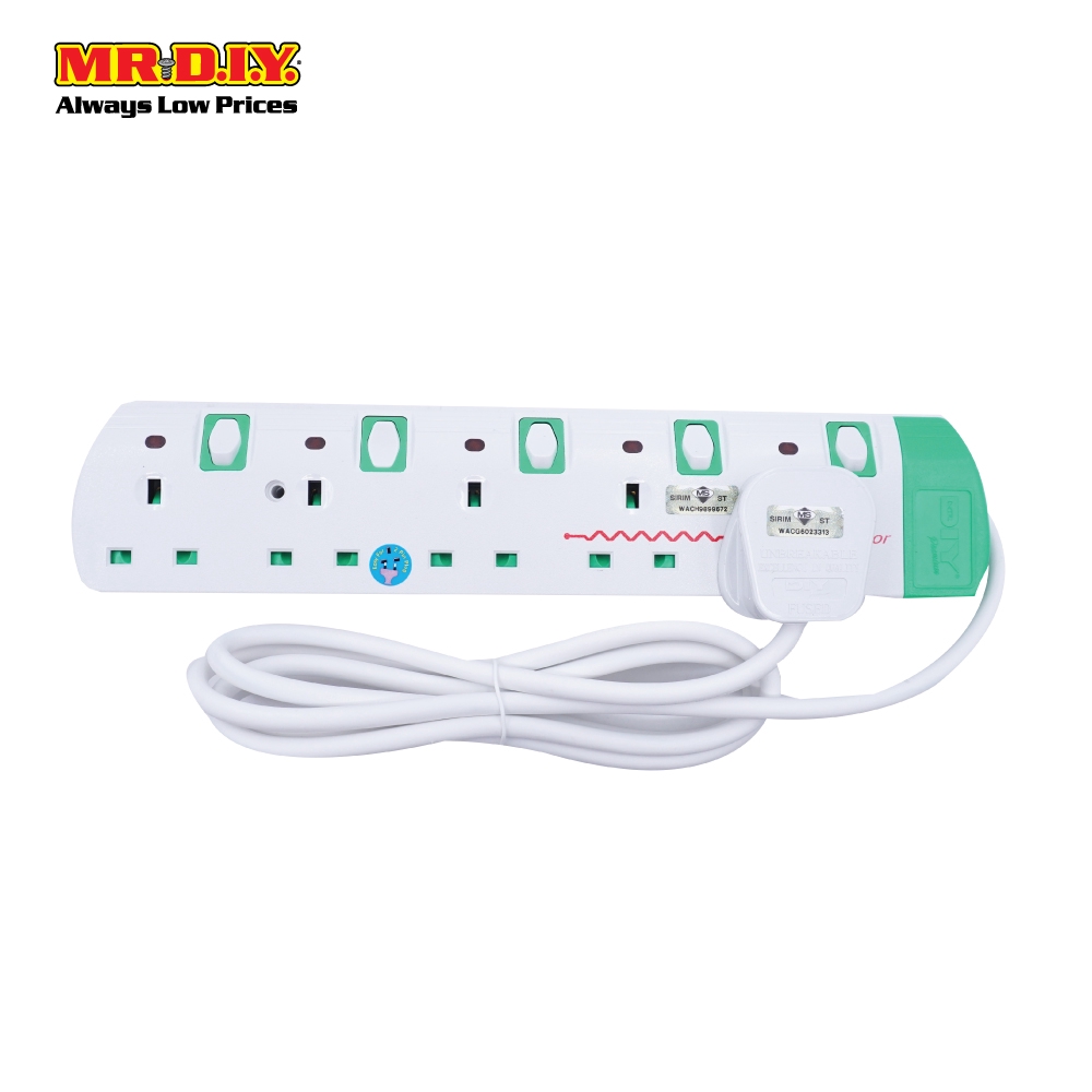 MR.DIY Premium 5-Way Extension Trailing Socket (5m) | Shopee Malaysia