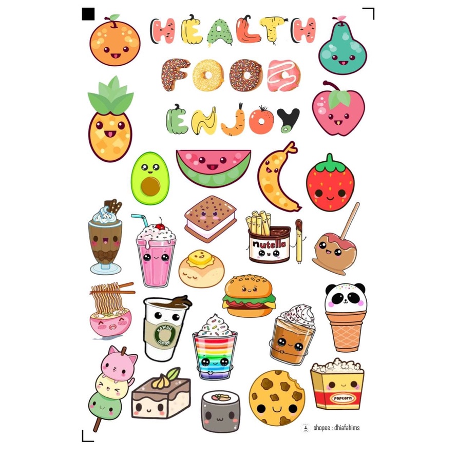 KAWAII CUTE DECORATIVE STICKER (WATERPROOF) | Shopee Malaysia