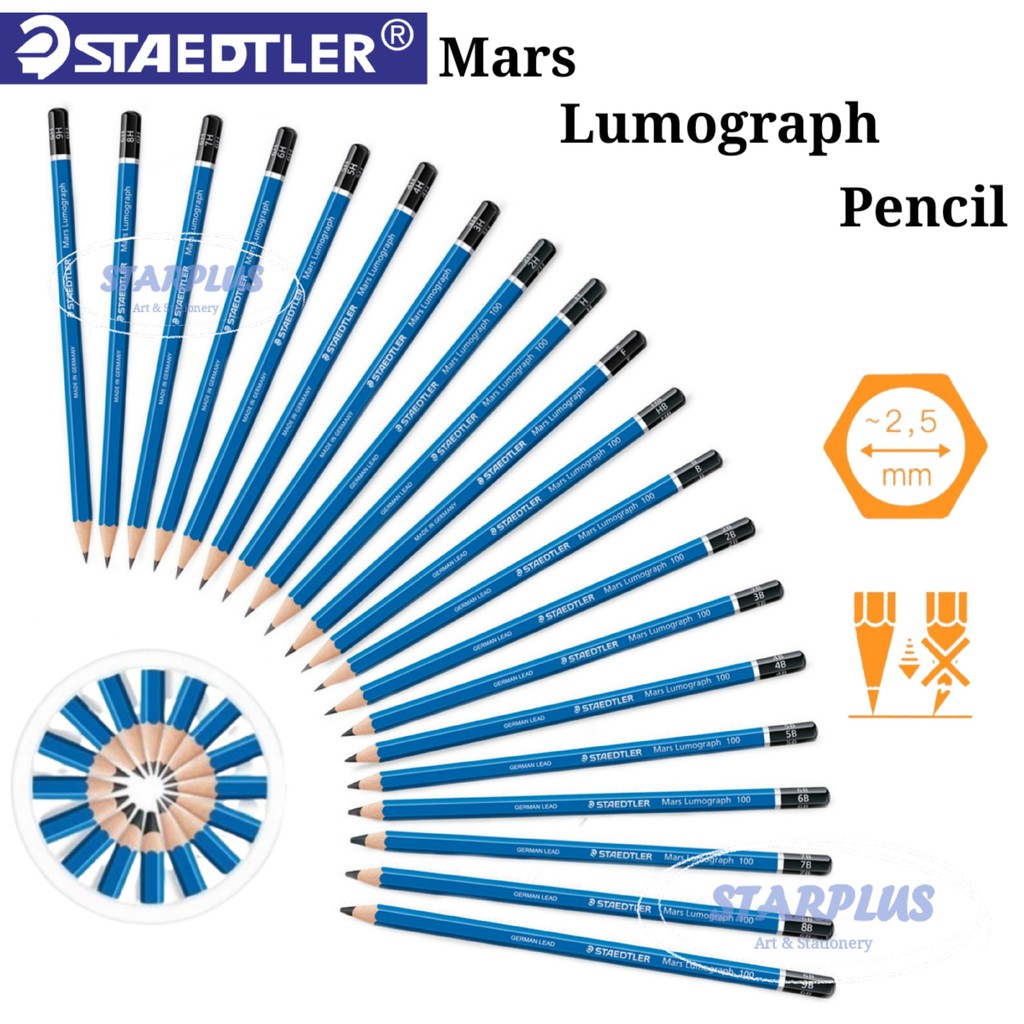 (Starplus)STAEDTLER Mars Lumograph Pencils - Assorted Degrees *Per Pcs* | Shopee Malaysia