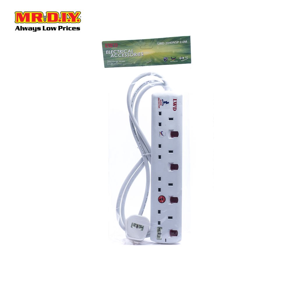 LWD Electrical Accesories Trailing SKT 4GN + SP 3X1.25mm CABLE 2m | Shopee Malaysia