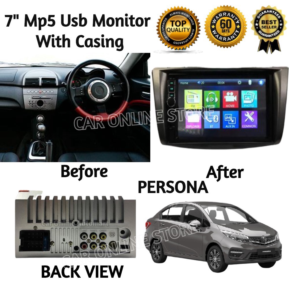 PERSONA OLD MP5 MONITOR 7" Touchscreen Bluetooth Radio Usb Plug & Play ...