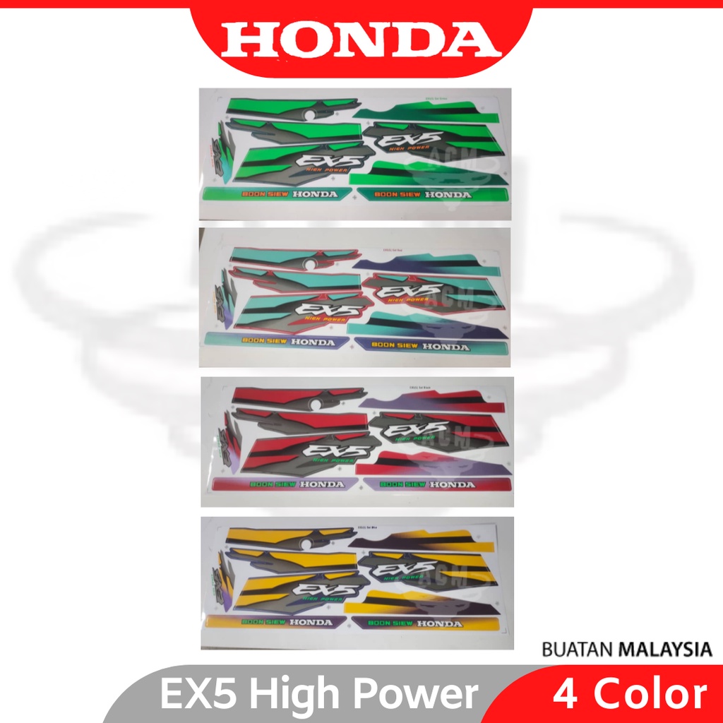 HONDA EX5 High Power /5 Sticker Body Cover Set Coverset Strike Stripe - Green Blue Black Red ...