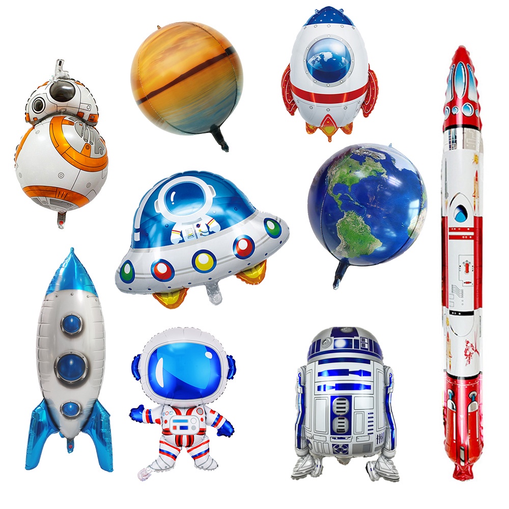 Angkasawan Bumi Outer Space Astronaut Rocket Ship Foil Balloon Galaxy ...