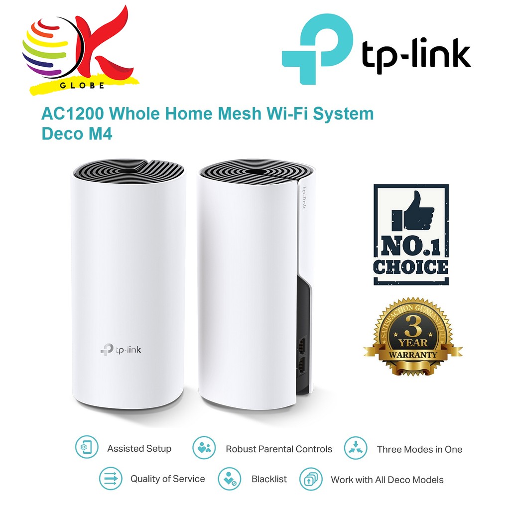 TP-LINK DECO M4 2-PACK / 3-PACK AC1200 WHOLE HOME GIGABIT MESH WIFI ...