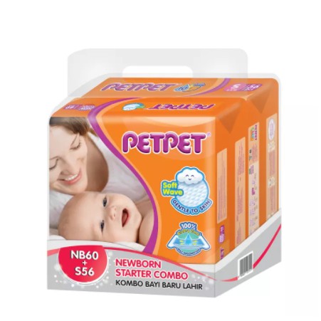 PETPET Newborn Diaper NB60 + S56 | Shopee Malaysia