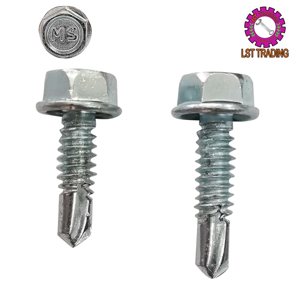 [READY STOCKS] HEX HEAD SELF DRILLING SCREW (50PCS) / SKREW KEPALA ...