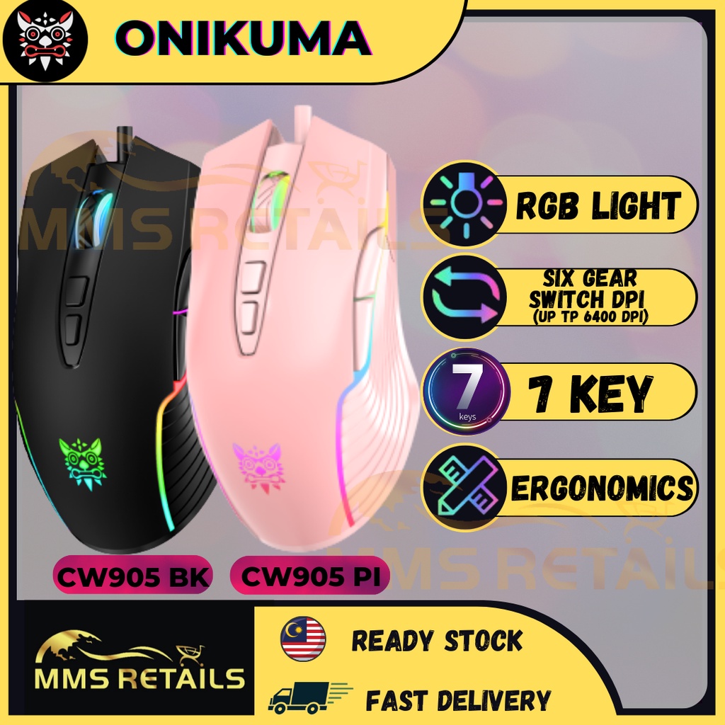ONIKUMA CW905 RGB Gaming Mouse Wired, USB Optical Computer Mice with ...