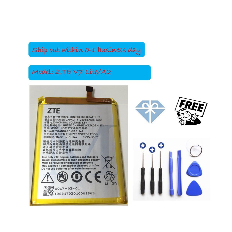 Original ZTE V7 Lite/A2/Blade X3 D2 A452/A510/A610 Battery+Opening ...