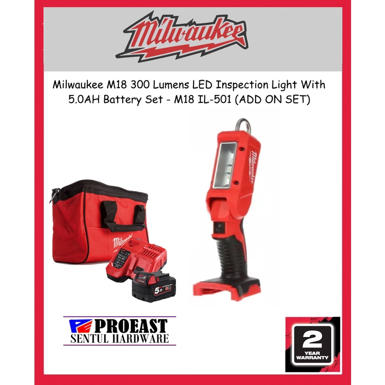 MILWAUKEE M18 LED Inspection Light With 5.0AH Battery Set/Light Design ...