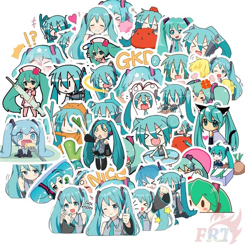 64Pcs/Set Hatsune Miku Series 01 Stickers DIY Waterproof Fashion Decals ...