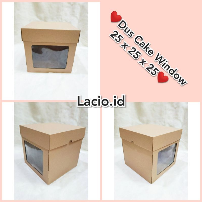 Window Cake Box 25x25 x 25 cm Box Cake Window Packaging Box | Shopee ...