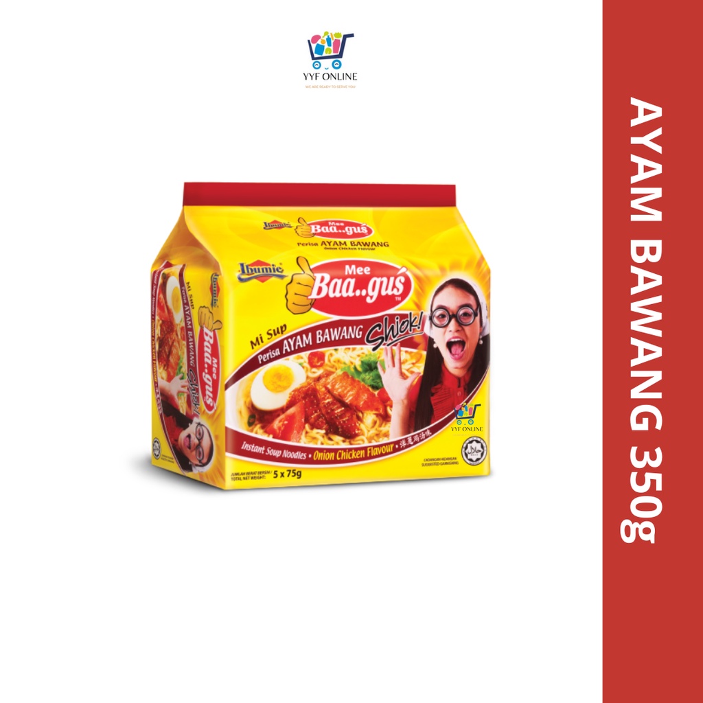 Ibumie Baa..gus Mi Sup Ayam Bawang 5’s x 75g | Shopee Malaysia