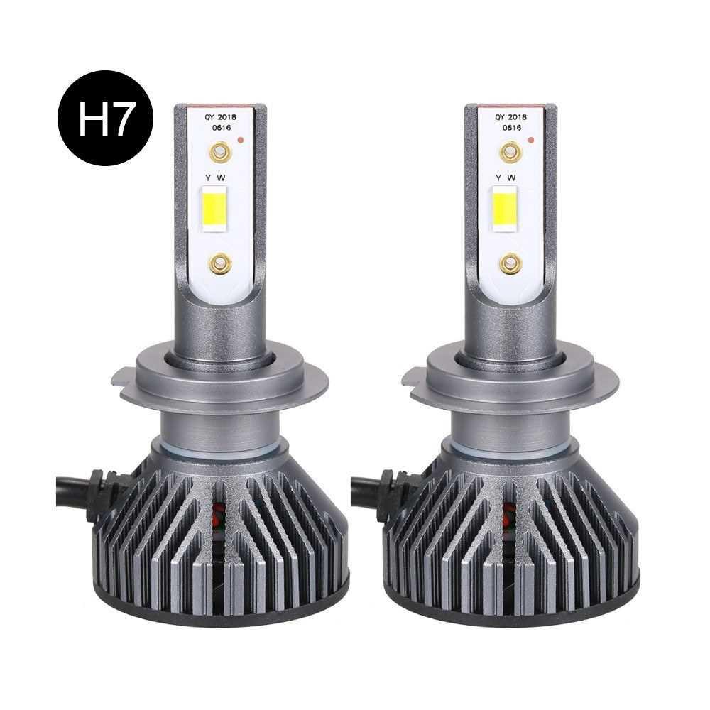2 Pack H7 Car LED Headlight Bulbs Conversion Kits Aluminum Alloy Body ...