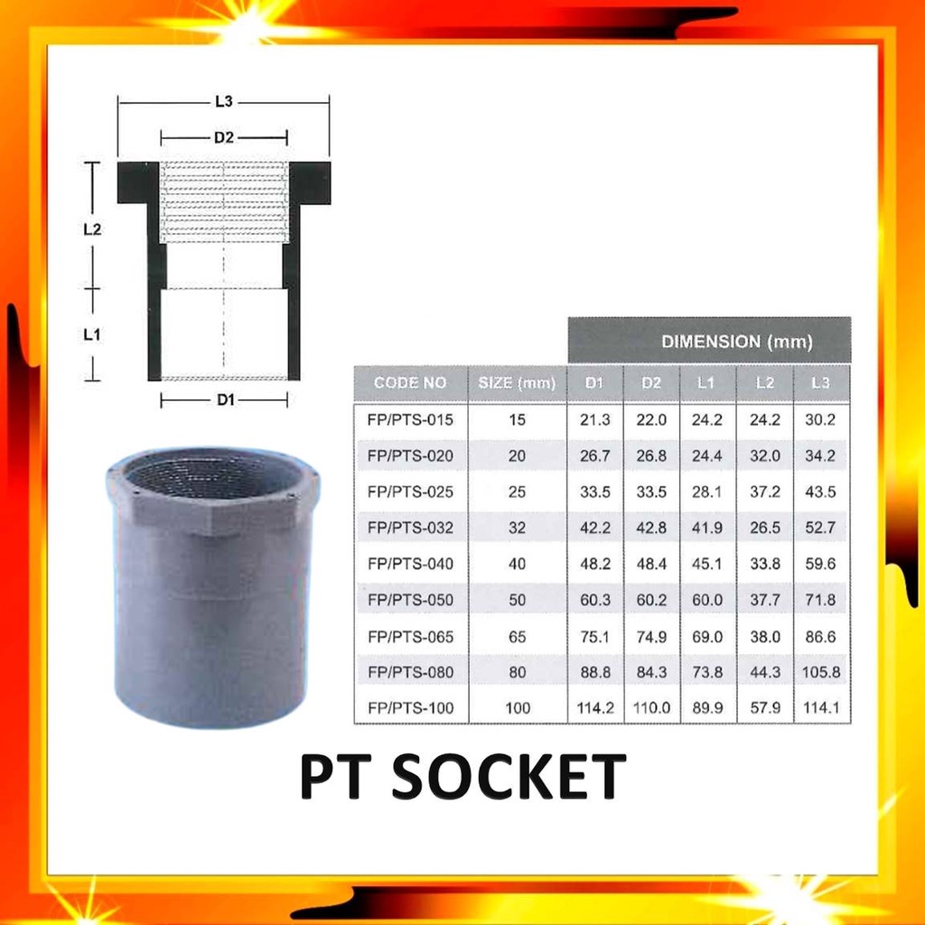PVC PRESSURE FITTING 15mm 1/2" / 20mm 3/4" Socket Elbow Tee PT.Socket ...