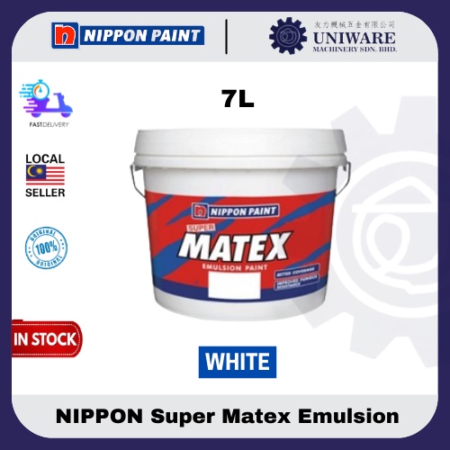 🔥100% ORIGINAL🔥 NIPPON Super Matex Emulsion Paint 7L - White (#9102 ...