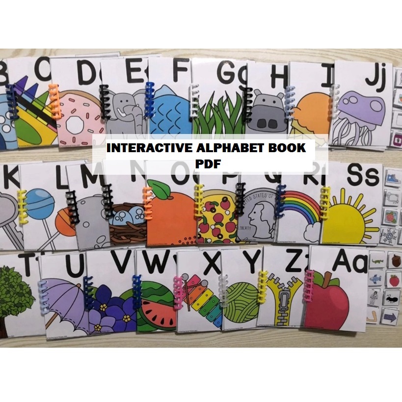 323- Interactive Alphabet Book Printable (PDF) Kids Learning Letter ...