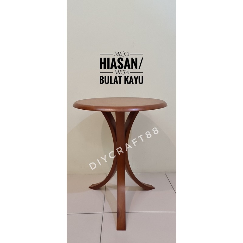 [READY STOCK] Meja Bulat Kayu / Meja Deco / Meja Kecil / Meja Hiasan ...