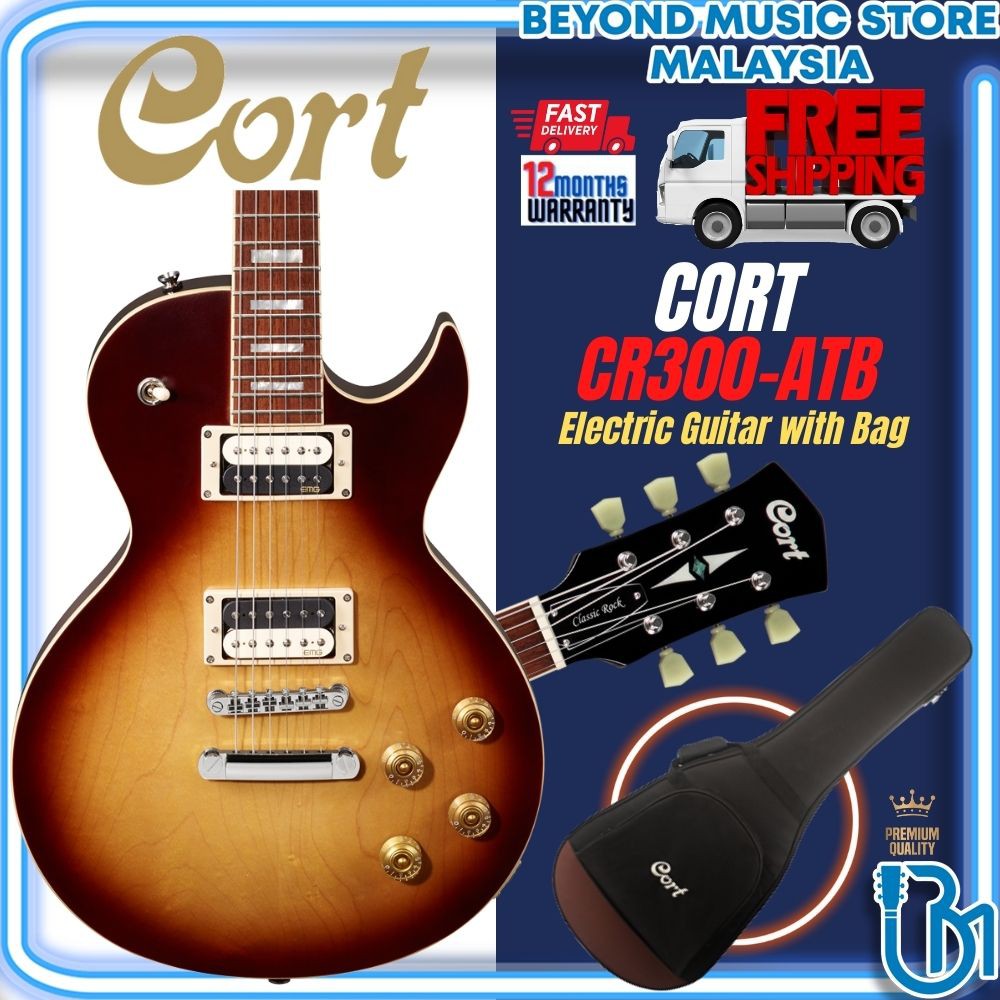 Cort CR300 Electric Guitar with Bag - Aged Vintage Burst (CR-300 CR 300) | Shopee Malaysia