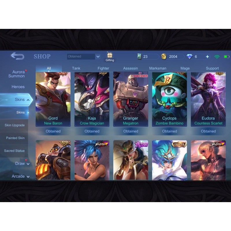 Mlbb Account(Megatron,Collector Harley,Kof Gs | Shopee Malaysia