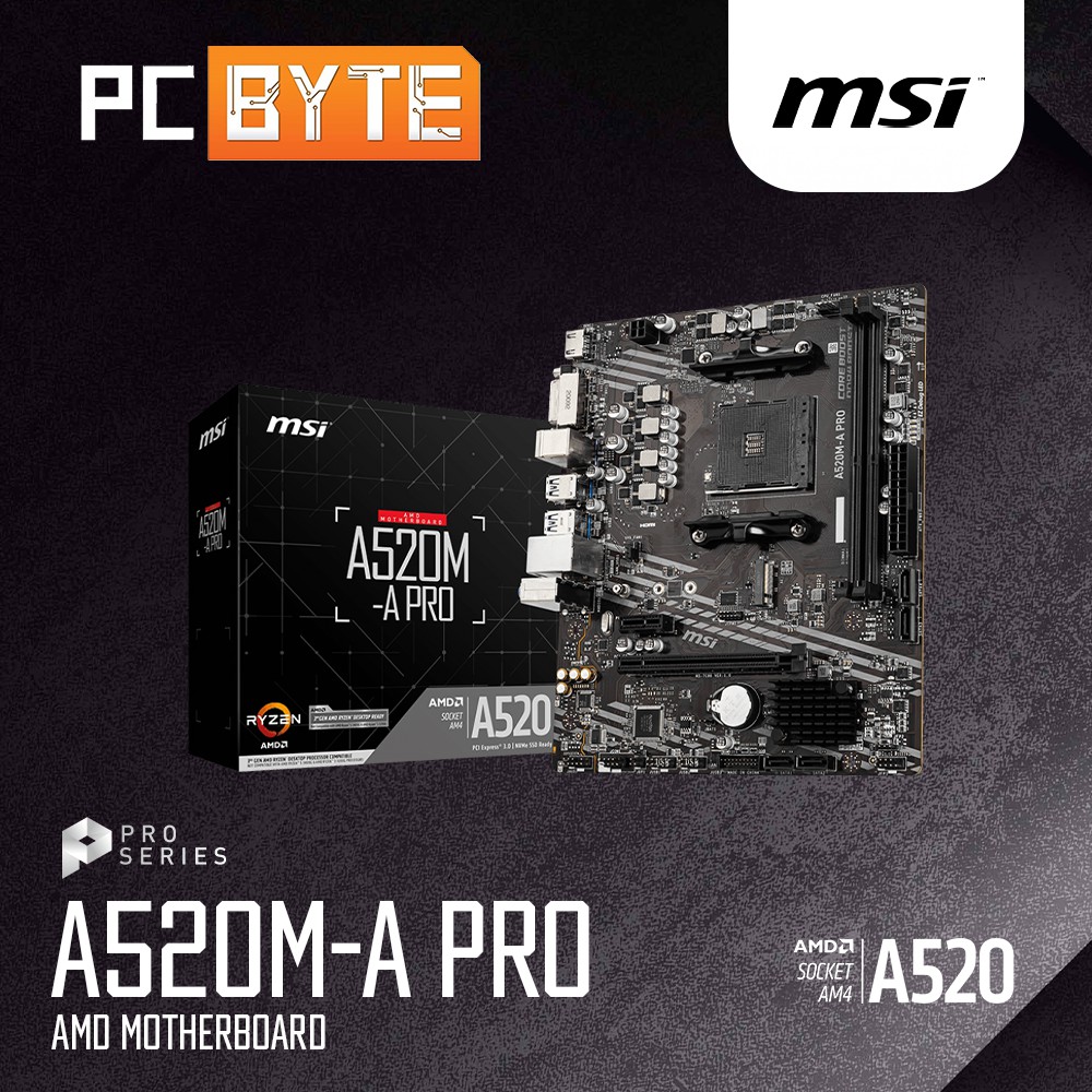 MSI AMD A520M-A Pro Micro ATX AM4 Motherboard | Shopee Malaysia