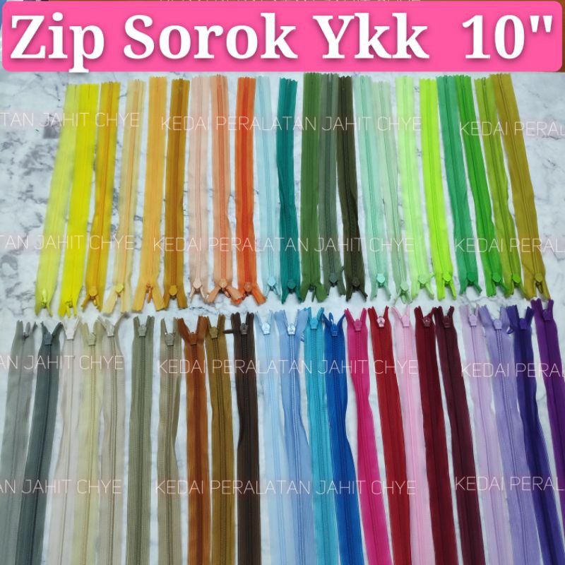Zip Sorok YKK 10inci / 10inches YKK Invisible Zipper | Shopee Malaysia