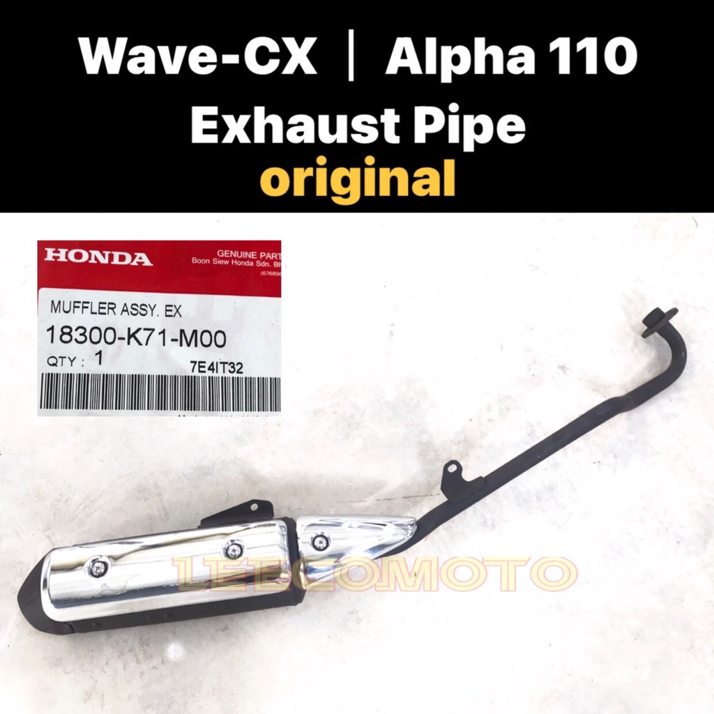 HONDA WAVE ALPHA 110 V1 ALPHA110 CX110 CX V1 EXHAUST WITH PLATE EKZOS ...
