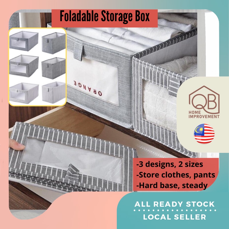 Cloth Storage Box Linen Clothes Fabric Storage Wardrobe Organizer with ...