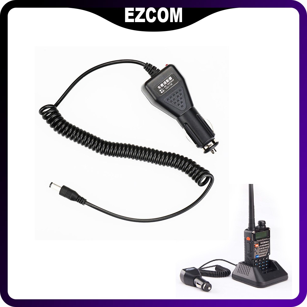EZCOM Baofeng Car Charger Cigrarate Port 12V-24V Walkie Talkie Battery ...