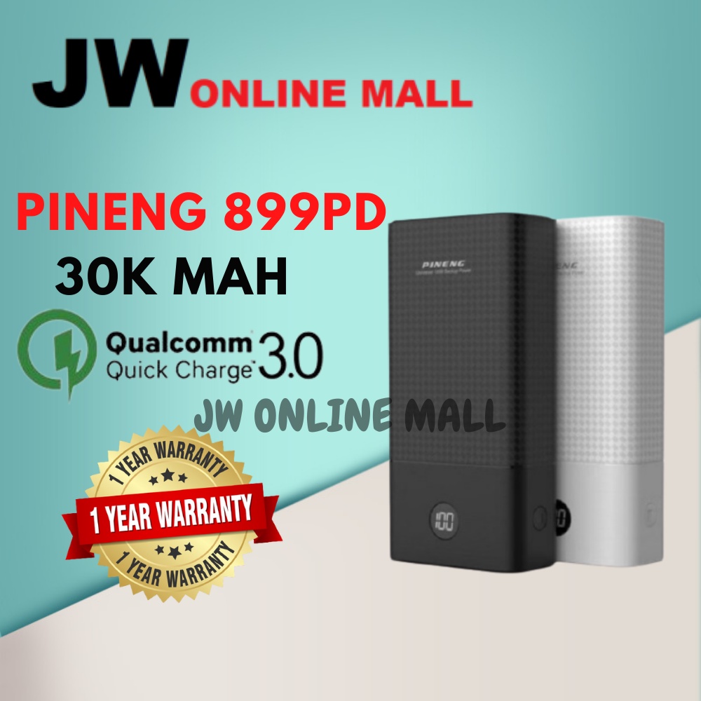ORIGINAL POWER BANK PINENG PN-899PD 30000mAh 3.0 QUICK CHARGE PowerBank ...
