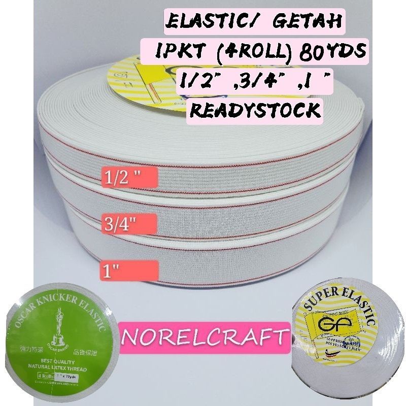 {4ROLL} GETAH/ELASTIC/GETAH KAIN /GETAH PINGGANG/ELASTIC BAND/GETAH ...