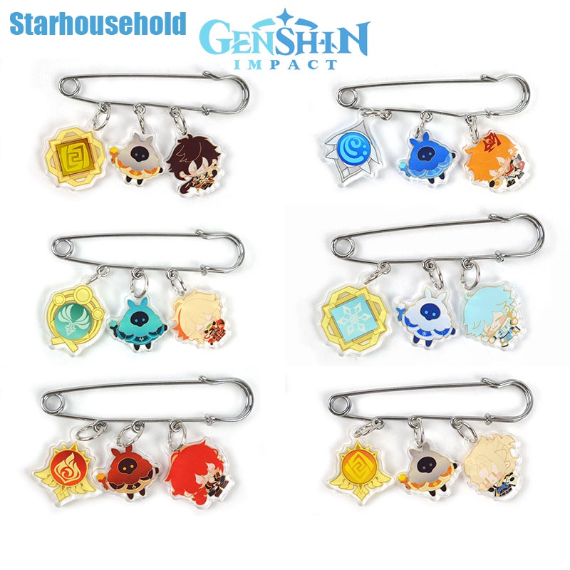 Genshin impact pin pendant cute version character series acrylic pin ...
