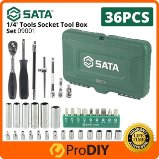 SATA 09001 36pcs 1/4' Tools Socket Tool Box Set | Shopee Malaysia