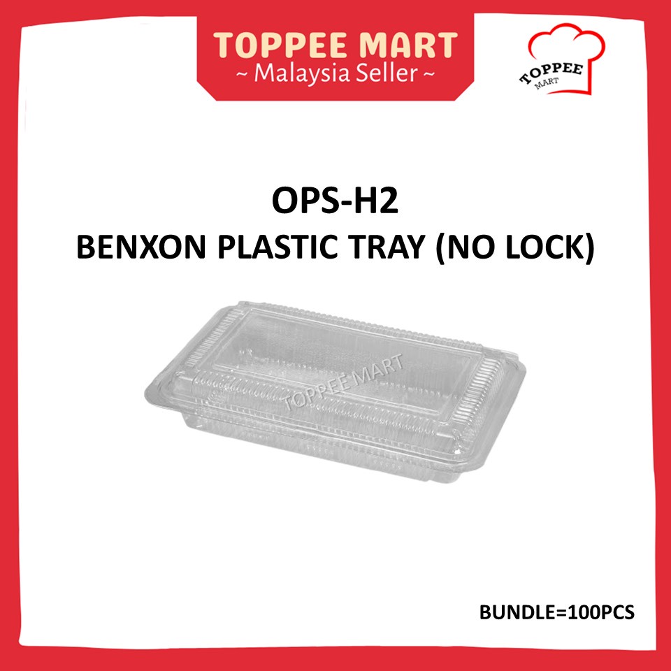 OPS-H2 (BUNDLE=100PCS) Plastic Tray / Disposable Packaging Food Tray ...