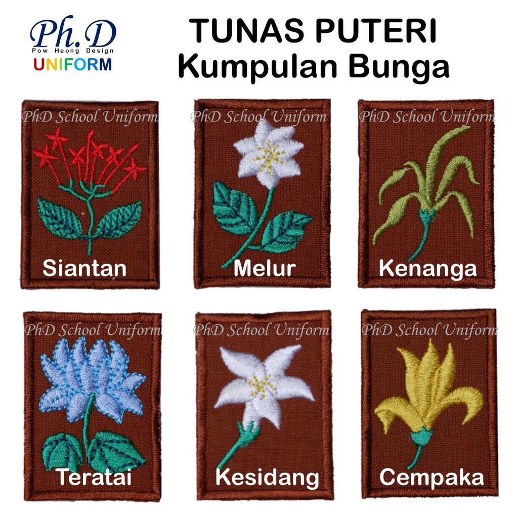 PhD Flower Patrol Badges PPPM Tunas Puteri Kumpulan Bunga Cempaka ...