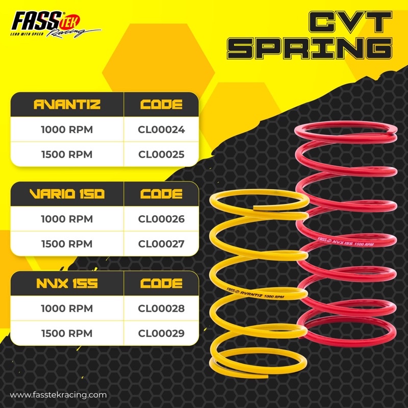 FASSTEK RACING CVT TORQUE SPRING NVX NMAX SOLARIZ AVANTIZ VARIO150 ...