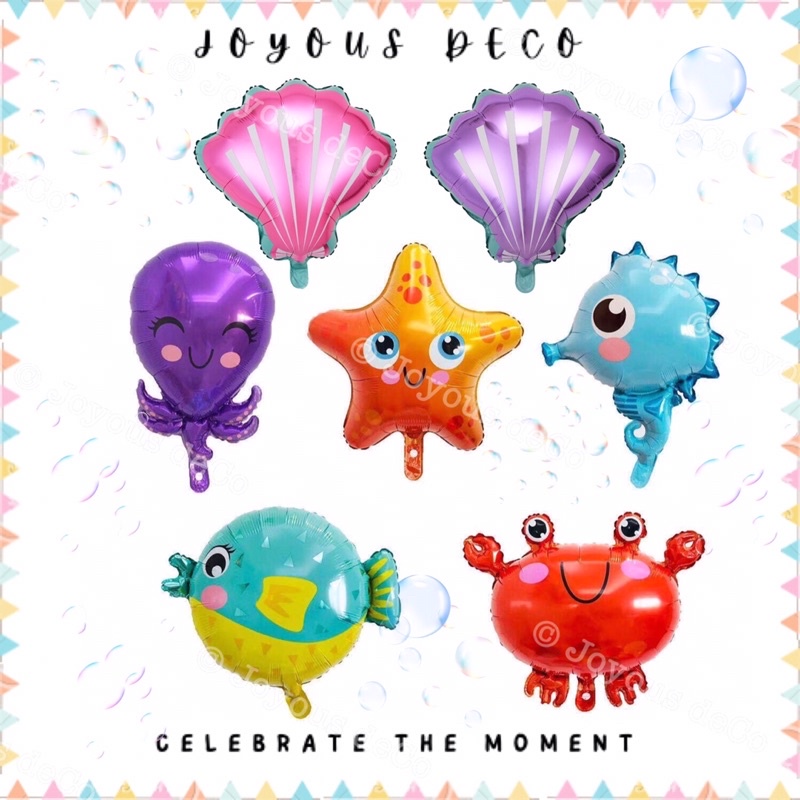 Large Sea Water Fish/Crab/Shell/Seahorse/Puffer/Starfish/Octopus Foil ...