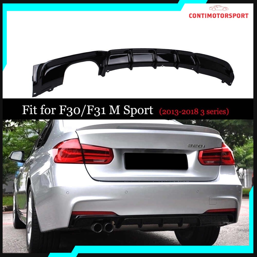 BMW 3 SERIES F30 M PERFORMANCE REAR DIFFUSER LIP SINGLE 2 OUT 2 ESHAUST ...