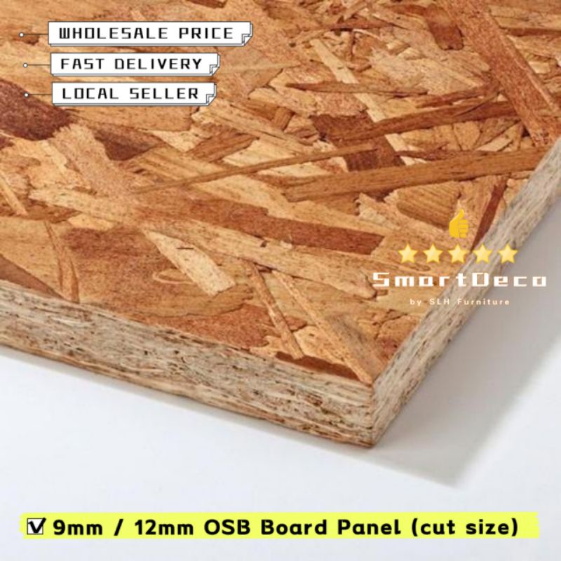 9/12mm OSB Board Panel Sheet Papan Kayu Perabot Furniture DIY Rumah ...