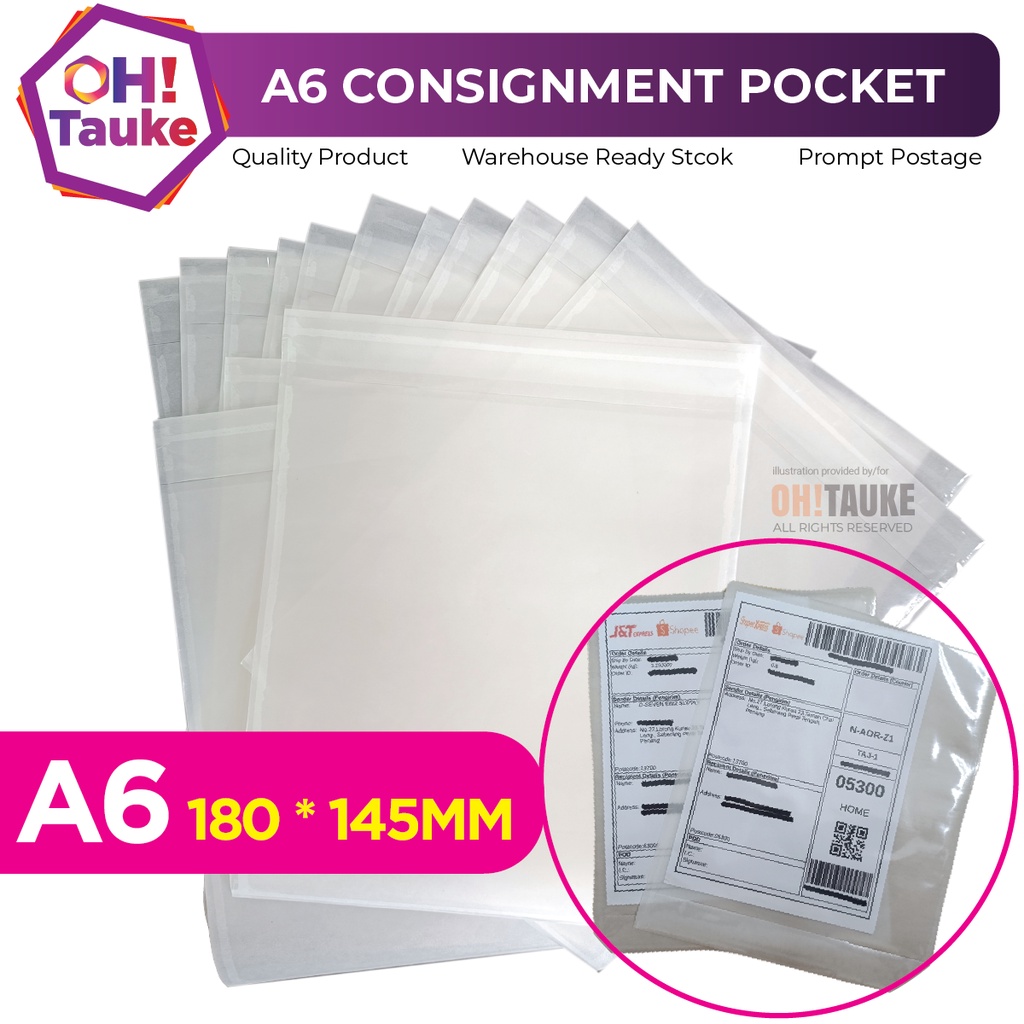 Poket Kiriman AWB A6 Consignment Note Pocket AWB Pocket (50pcs/100pcs) | Shopee Malaysia