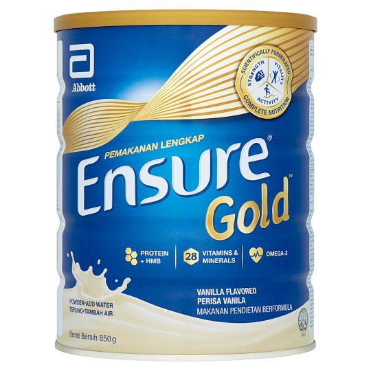 Abbott Ensure Gold Vanilla Flavored Complete Nutrition Powder 850g ...